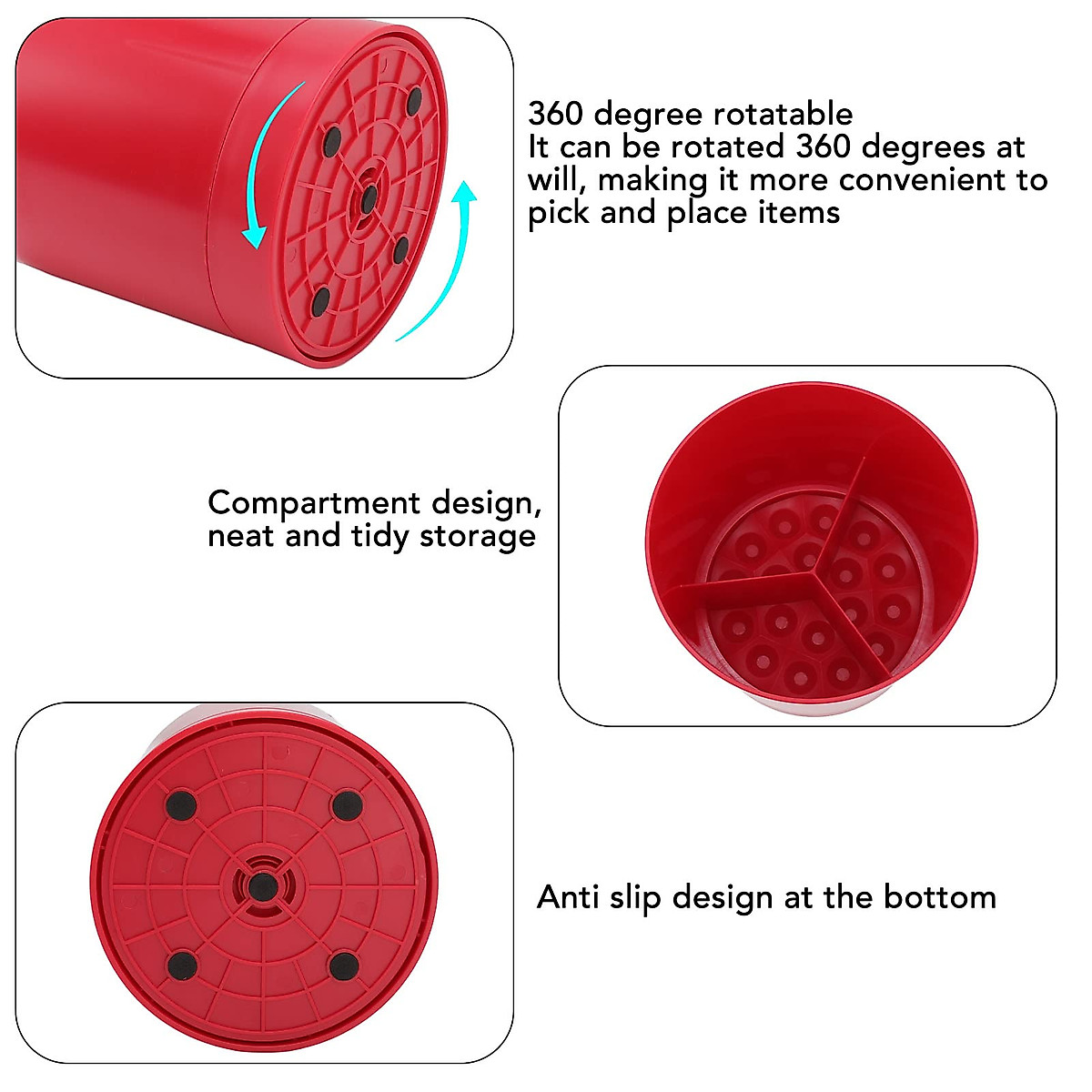 Kitchen Utensil Holder for Countertop, Utensil Caddy Cooking Utensil Holder Spatula Holder Chopstick Basket Tableware Storage Container for Home Kitchen(Red)