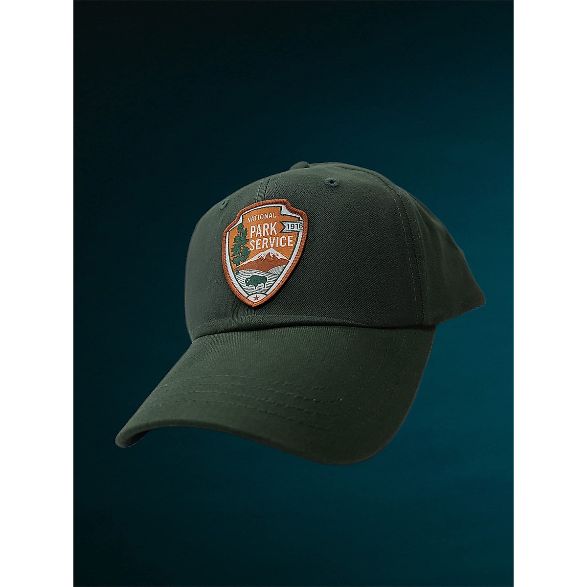 PNW Wonderland Apparel National Park Service Hat Dad Cap Ultra Comfy with National Park Service Woven Patch Unisex (Green), One Size
