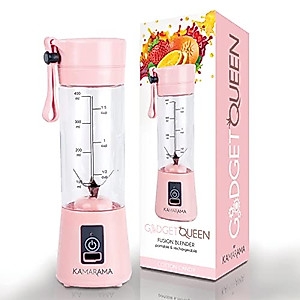 Portable Blender for Shakes and Smoothies – Rechargeable 15.5-Oz Fusion Blender & Portable Juicer Comes with Carry Strap, USB Cable, 2 Reusable Straws, 1 Straw Cleaner & 1 Bottle Cleaner, (Cotton Candy Pink)