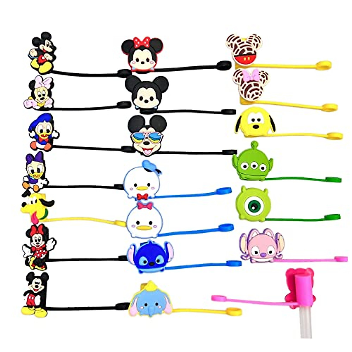 20Pcs Reusable Themed Party Straw Cap Silicone Reusable Drinking Straw Cover Lids Dust-Proof Straw Plugs for Straw Tips for Home Kitchen Accessories Party Decoration Funy Gifts