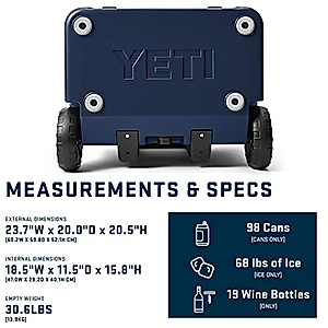 YETI Roadie Wheel Cooler, Navy, 60