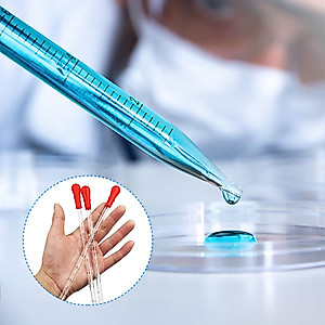 10 Pieces Glass Pipettes Graduated Dropper,Sonku 10pcs 1ml Long Glass Pipette Dropper with 10 Rubber Caps and 4pcs Droppers Brush