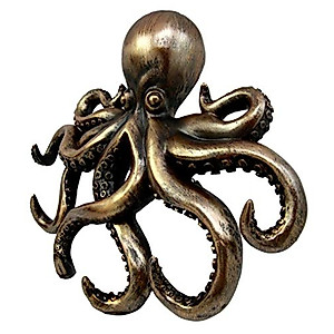 Ebros Gift The Call of Cthulhu Deep Sea Kraken Octopus Monster Wall Mount Key Holder Tentacle Hooks Sculpture Plaque Figurine 11.25" H