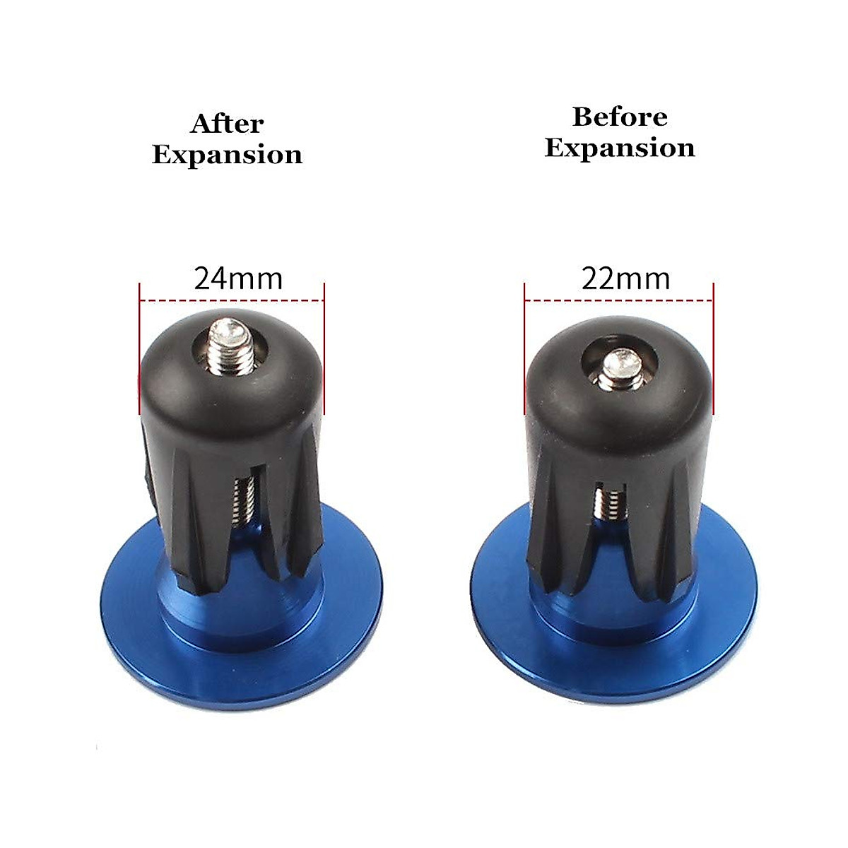 1 Pair Aluminum Bike Handlebar End Plugs, Expanding Locking Bar End Caps for Road Bike Mountain Bike MTB BMX Fixie, Bar End for Handlebar Grip (Rainbow)