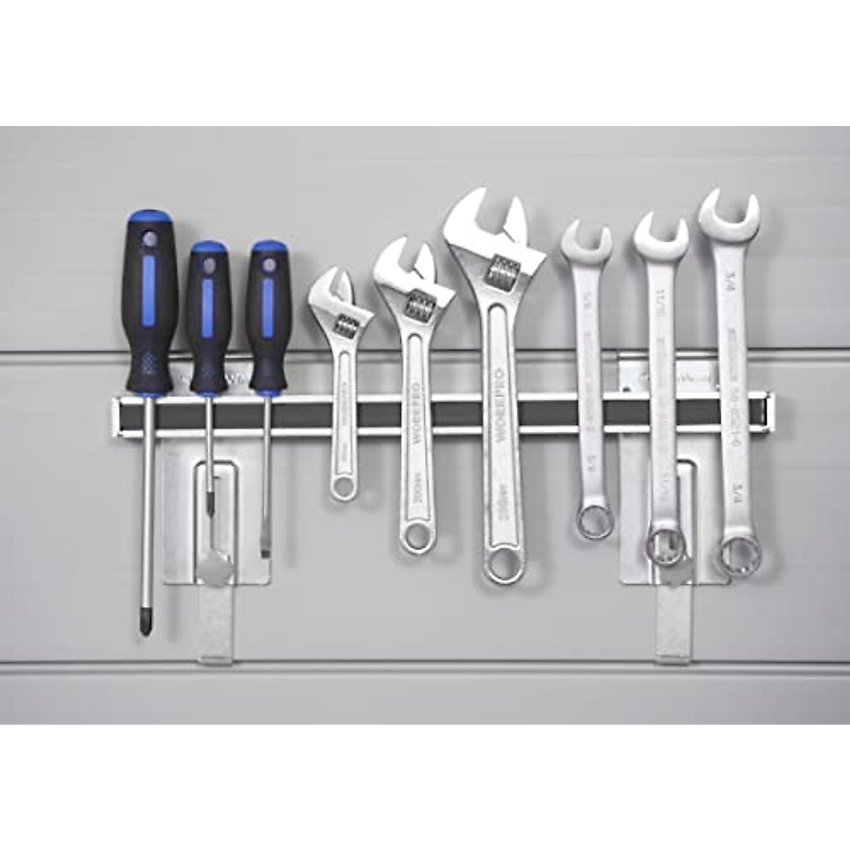 Crownwall Slatwall Steel 16" Magnetic Tool Bar - 2 Pack