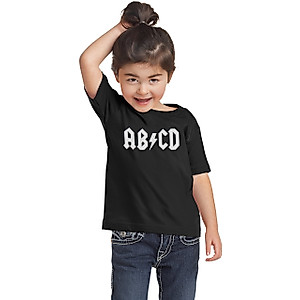 Ann Arbor T-shirt Co. Little Boys' AB/CD | Funny Kid's Rock and Roll Humor Tee-3T Black