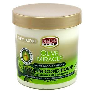 African Pride Olive Miracle Conditioner Leave-In 15 Ounce Jar (443ml) (2 Pack)