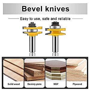 OLETBE Router Bit 1/2-Inch Shank 3PCS, Round Over Raised Panel Cabinet Door Ogee Rail and Stile Router Bits, Woodworking Wood Cutter, Wood Carbide Groove Tongue Milling Tool(Gold)