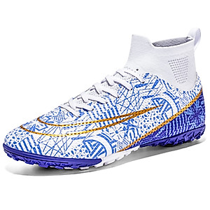 Biayvisas Indoor Soccer Cleats Turf Soccer Shoes Men Women TF Football Boots Adult Wide Training Shoes Youth (Bai TF_38)