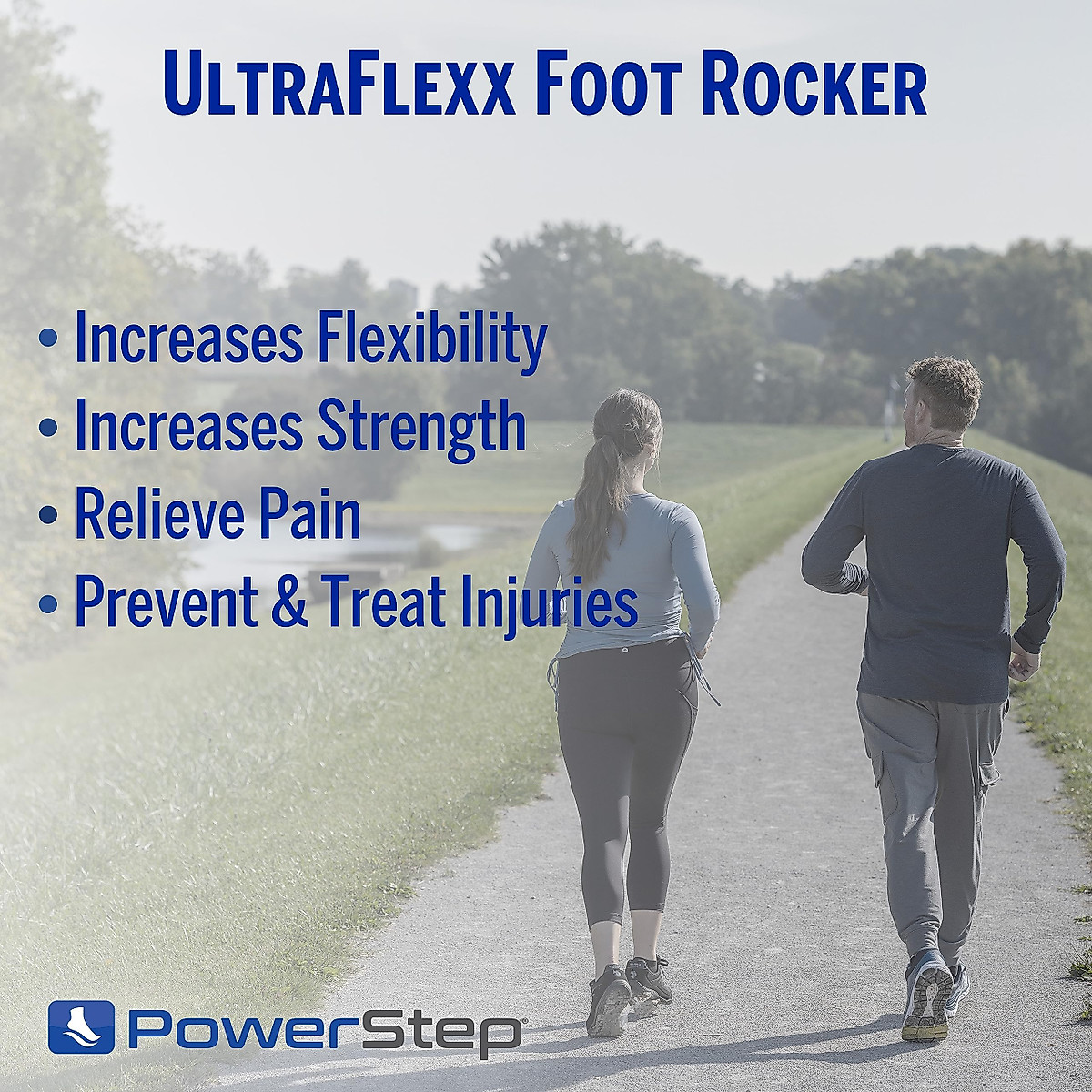 PowerStep UltraFlexx Foot Rocker, Foot and Calf Stretching, Pain Relief for Plantar Fasciitis, Achilles Tendonitis, Shin Splints, Increased Flexibility & Strength