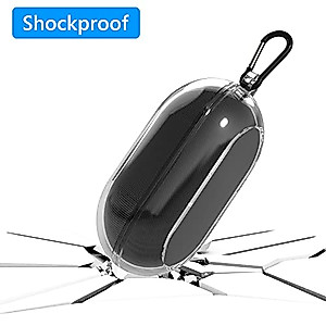 Geekria TPU Case Cover Compatible with Sony WF-C500 True Wireless Earbuds, Earphones Skin Cover, Protective Carrying Case with Keychain Hook, Charging Port Accessible (Clear)