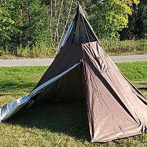 Portable Waterproof Camping Pentagonal Teepee Tent Outdoor Camping Pyramid Tipi Tent with Stove Hole