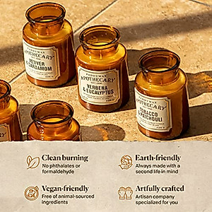 Paddywax Candles APG806 Apothecary Collection Soy Wax Blend Candle in Glass Jar, Medium, 8 Ounce, Tobacco & Patchouli