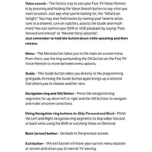 Replacement for Verizon FiOS TV All in One Smart Voice Remote Control (Not Backward Compatible) Black