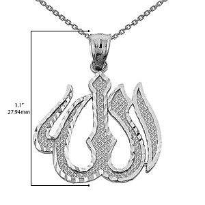 925 Sterling Silver Islamic Allah Necklace Pendant