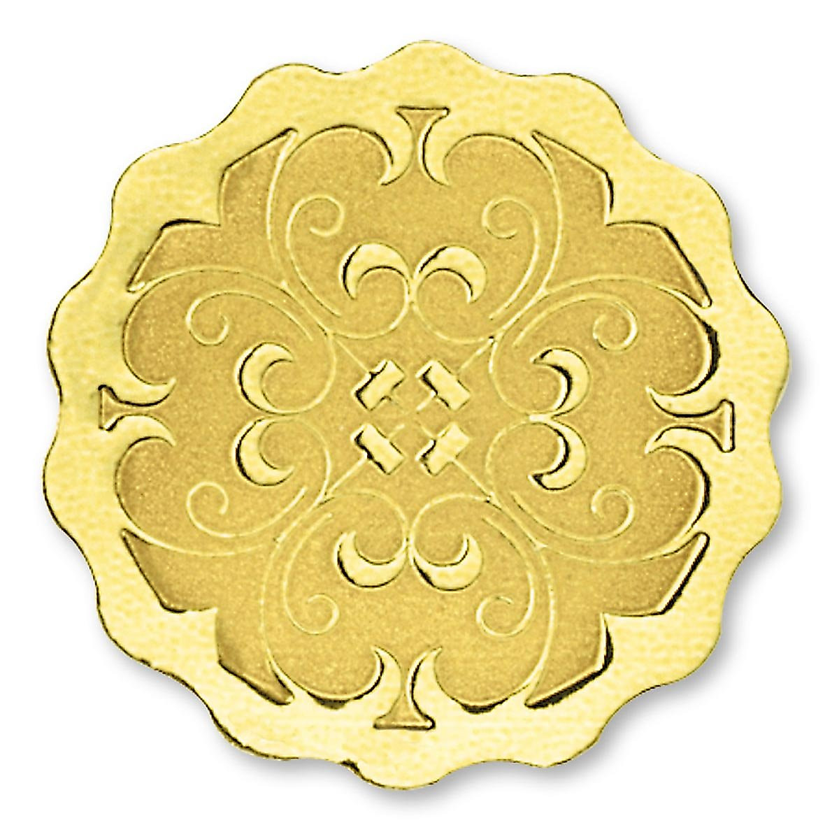 PaperDirect Gold Scalloped Embossed Foil Certificate Seals, 32 Count