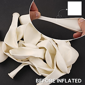 PartyWoo White Balloons, 100 pcs 10 Inch Matte White Balloons, White Balloons for Balloon Garland or Balloon Arch as Party Decorations, Wedding Decorations, Neutral Baby Shower Decorations, White-Y13