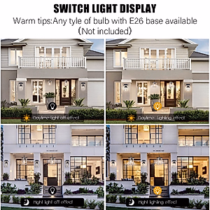 Outdoor Pendant Light Exterior Hanging Lantern Porch Pendant Lights, Light Wood Grain with Glass 1-Light Lamp for for Porch, Patio, Entryway