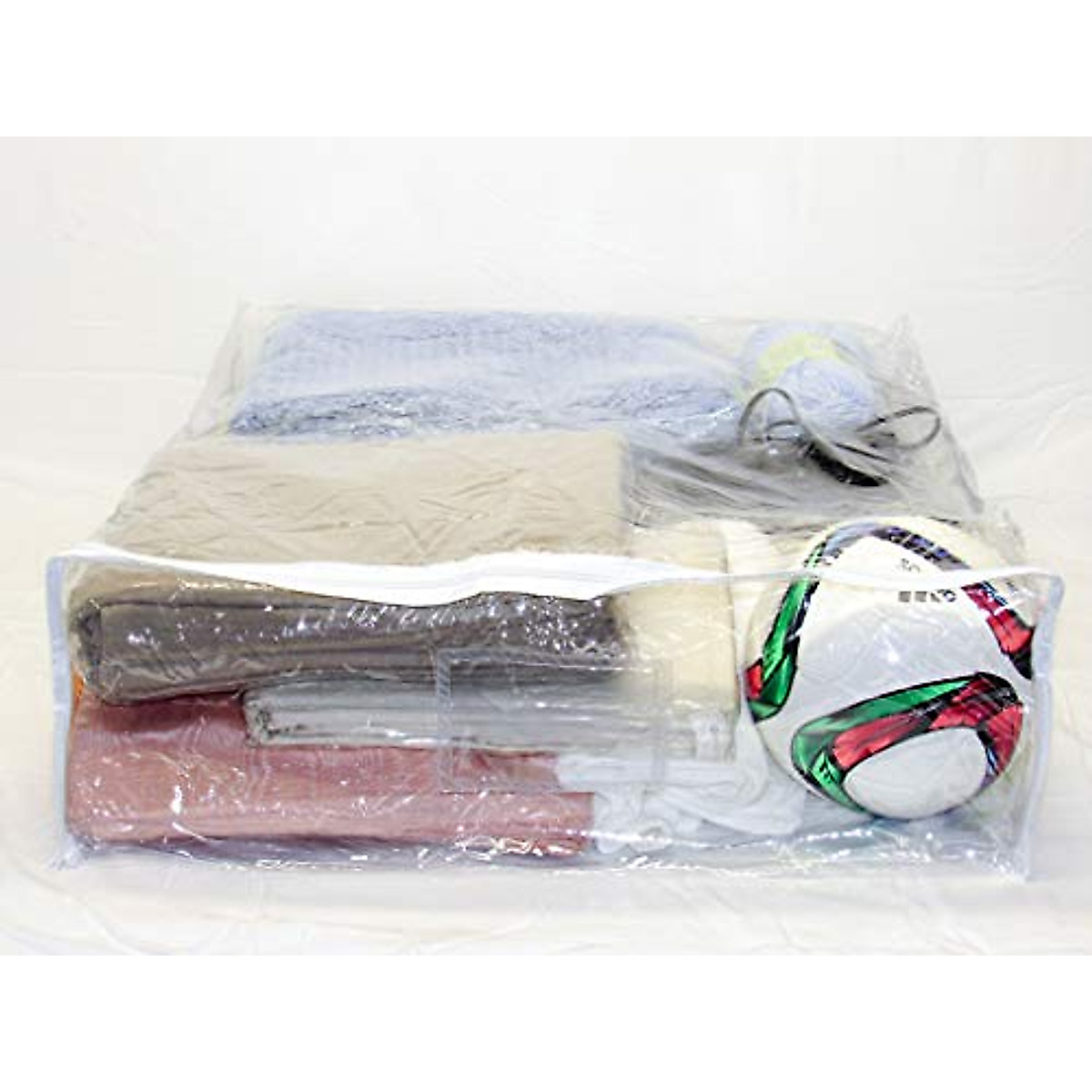 Clear Vinyl Zippered Storage Bags 24 x 27 x 7 Inch 5-Pack for Comforters and Bedding Sets