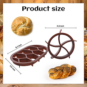 Newmemo Bread Dough Press Mold Set Bread Cutters Baking Bread Rolls Mold Plastic Pastry Cutters Kaiser Stamp Round Oval Classic Bread Press Mold for Baking Supplies