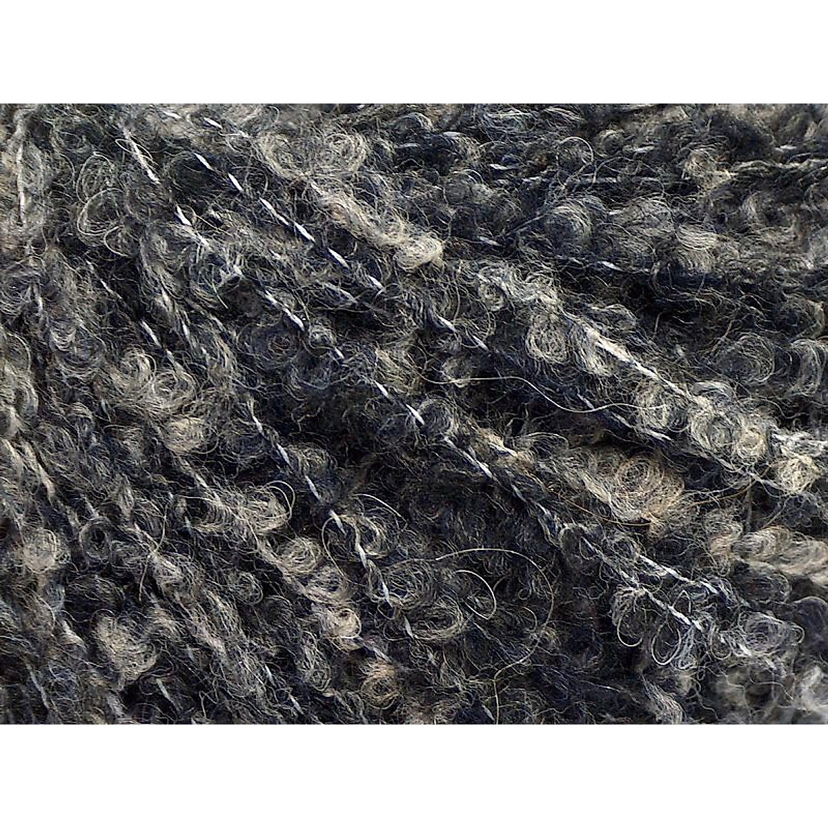 Black, Grey, Beige Alpaca Boucle Fine Yarn - Alpaca, Wool, Nylon, Acrylic Blend - Fine, Sport, Baby Weight, 50 Grams (1.75 Ounces) 200 Meters (218 Yards)