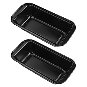 2 Pcs Baking Loaf Pan Rectangle Bread Cake Mold Carbon Steel Black 10 x 5.2 x 2.4 Inch Nonstick Coating Loaf Pan Baking Tray for Home Kitchen
