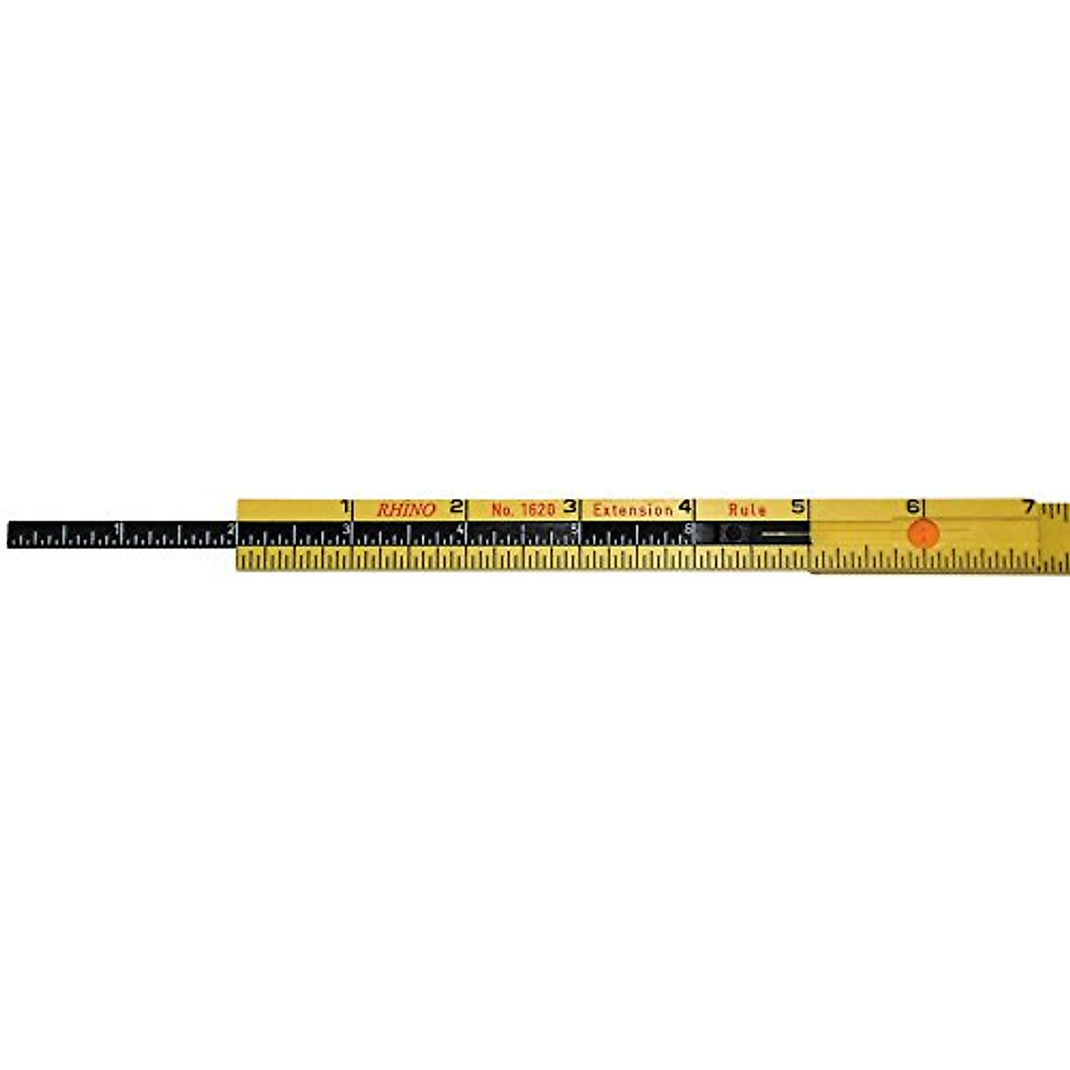 US Tape 55160 Rhino Fiberglass Folding Ruler 5/8" x 6' Carp with 6" sliding extension, Yellow