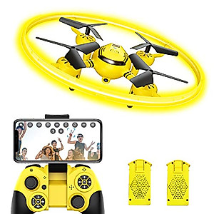 HASAKEE Q8 FPV Drone with 1080P Camera for Kids Adults,RC Drones for Kids,Quadcopter with Yellow Light,Altitude Hold,Gravity Sensor and Remote Control,Kids Gifts Toys for Boys and Girls