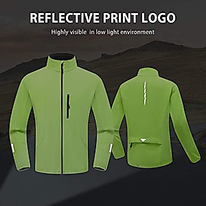 wantdo Men's Winter Cycling Thermal Jacket Warm Soft Shell Windproof Running Jacket Waterproof Fleece Windbreaker Reflective
