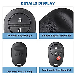 ECCPP Keyless Entry Remote Key Fob for Toyota for Highlande for Sequoia for Sienna for Tacoma for Tundra 2004-2014 FCC GQ43VT20T 1470A1T 89742AE010-1PCS