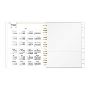 Day Designer for Blue Sky 2023 Daily and Monthly Planner, 8" x 10", Frosted Cover, Wirebound, Navy Stripe (142098)