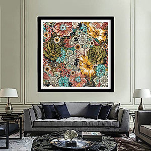 xackcme Flowers Diamond Painting Kits for Adults-Flowers Diamond Art Kits for Adults, Flowers Gem Art Kits for Adults for Gift Home Wall Decor(14x14inch)