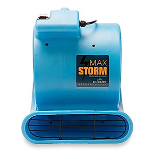 Soleaire Max Storm 1/2 HP Durable Lightweight Air Mover Carpet Dryer Blower Floor Fan for Pro Janitorial Cleaner, Blue, 1 Pack