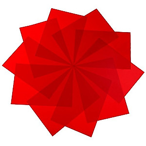 9 Pack Gel Filter Colored Correction Gel Light Filter Transparent Color Film Plastic Sheets, 11.7 by 8.3 Inches (Red)