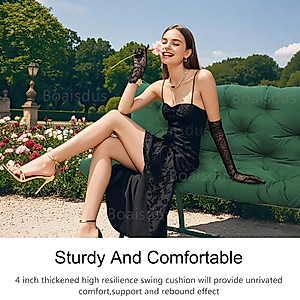 Swing Replacement Cushions Outdoor Porch Swing Cushions with Backrest Waterproof Bench Cushion 3 Seater Swing Cushions for Outdoor Furniture Patio Backyard and Garden (Blackish green-60x40in)