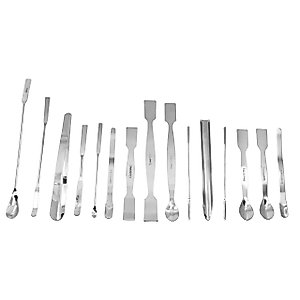 EISCO 15 Piece Scoop & Spatula Set - Assortment - For Use In A Variety Of Lab Applications - Stainless Steel