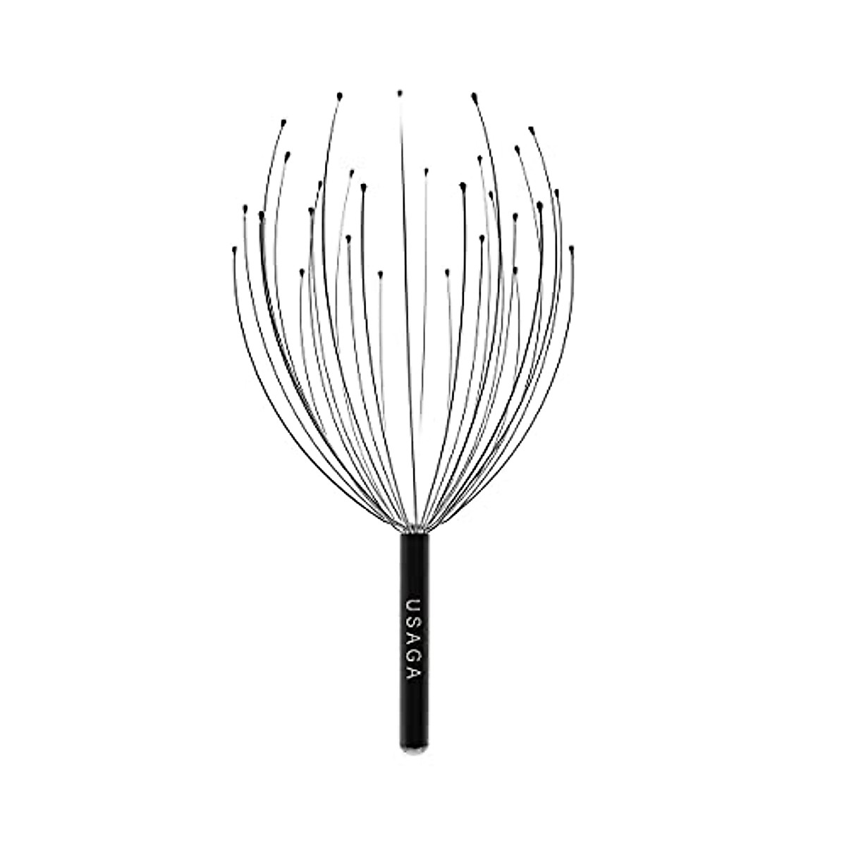 USAGA 28 Finger Head Scratcher, Head Massager, Scalp Massager, Head Whisk Massager, Wire Massager for Head Hair Body Massage and Stress Relax (Black)