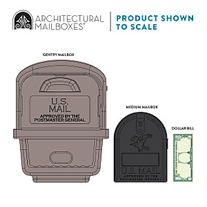 Architectural Mailboxes Gentry Plastic, Dual Access, Mailbox and Post Kit, GGC1M00AM, Mocha, Large Capacity