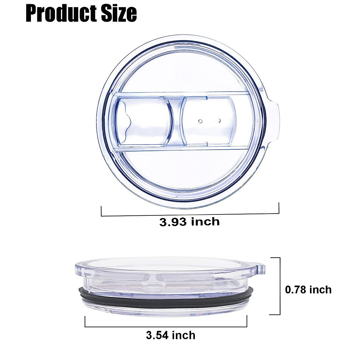 Asande Tumbler Lids Spillproof 20oz,Splash Resistant for Yeti Rambler,Old Style RTIC,Ozark Trail,Coffee Mug and More Cooler Cup,Splash Proof Open - Close Slide Lid Straw Friendly 4Pack, White-4Pack