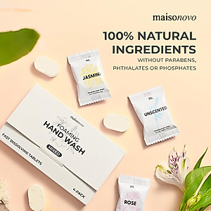 MaisoNovo Foaming Soap Dispenser - Hand Soap Refills for Foaming Dispenser - Amber Bottle 14 oz - 4 Mix Tablets