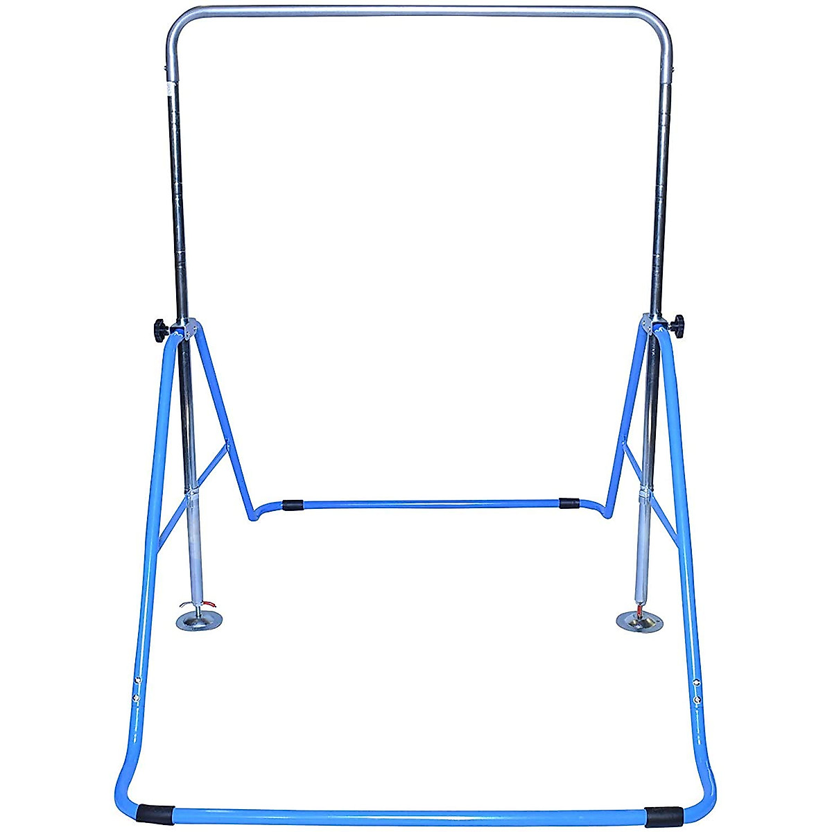 Kids Home Gymnastics Bar Jungle Gym 3 in 1 Set Deluxe Swing Seat, Trapeze Rings, Horizontal Kip Bar Height Adjustable Monkey Bar, Expandable Junior Training Gymnastic Balance Bar, Swing Set (Blue)