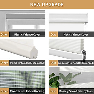 Allbright White Zebra Window Blind 20" W X 72" H Dual Layer Roller Sheer Shades, Room Darkening Blinds for Home Office Doors Easy Install