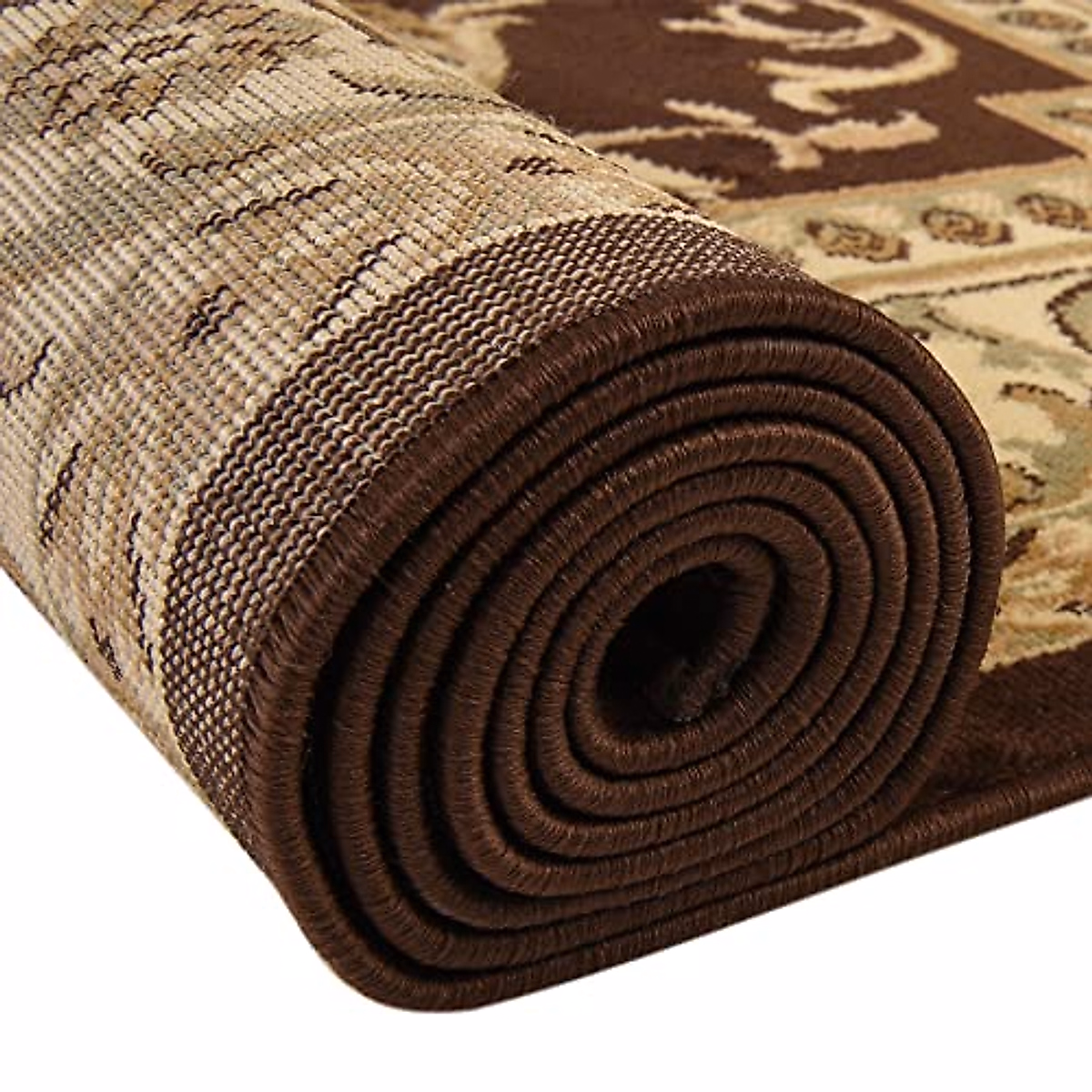 Unique Loom Versailles Collection Traditional Classic Medallion Floral Motif Area Rug (6' 0 x 6' 0 Round, Brown/ Ivory)