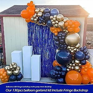 FOTIOMRG 130pcs Navy Blue Balloon Garland Arch Kit, 18 12 10 5 inch Navy Blue Latex Balloons Different Sizes Pack for Graduation Baby Shower Baseball Nautical Wedding Birthday Party Decorations（with