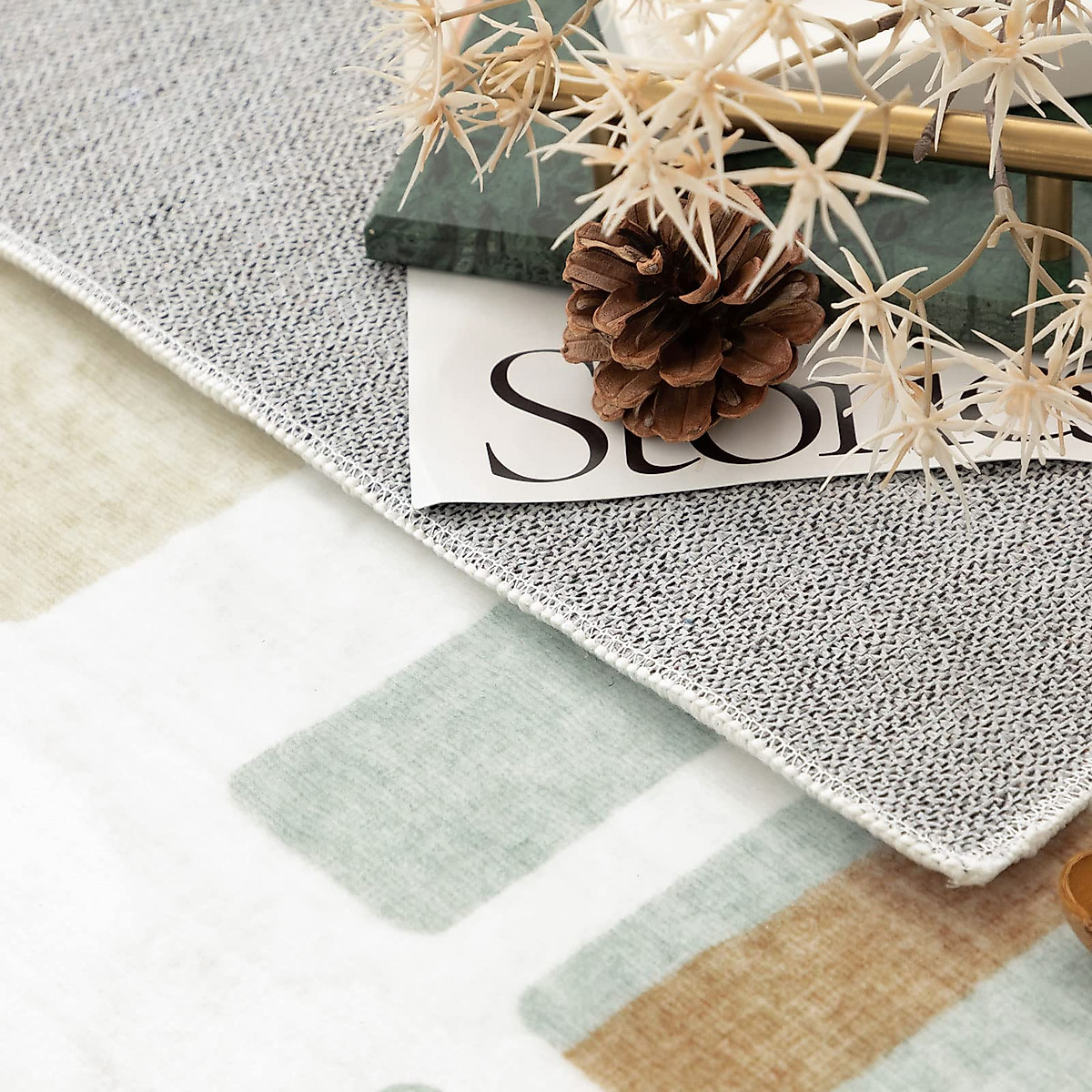 DECOMALL ANNIKA Washable Door Mat, Modern Abstract Geometric Non-Shedding Small Rugs for Entrance Welcome Mat, Multi 2’x3’