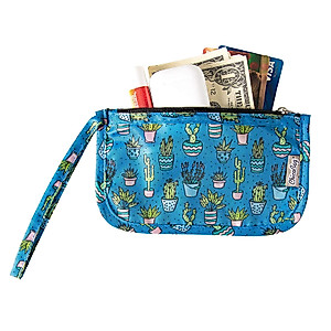 ChicoBag Travel Zip Pouches | Reusable Travel Pouch w/Zipper & Clear Front | TSA Approved | Eco Friendly & Eco-Conscious | Small, Medium, Quart Size Set | Cactus Pattern (Pack of 3)