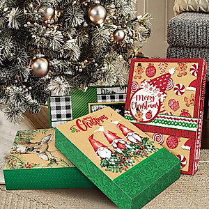 Party Funny 12 Christmas Gift Wrap Boxes for Wrapping Extra Large Clothes, 12 tissue paper and 80 Christmas Stickers(Assorted size for Shirts, Robes, Coats, Sweaters and xmas Holiday Present)