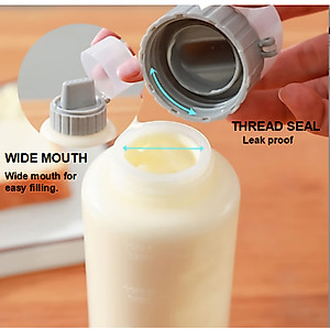 knc 4PCS 16OZ/450ml 5-Hole Plastic Squeeze Condiment Bottles, Leak Proof Refillable Condiment Container for Sauce Oil Vinegar Ketchup Mustard Salad Dressing Kitchen Accessories