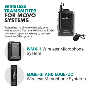 Movo WMX-1-TX 2.4GHz Wireless Lavalier Microphone, Transmitter, Crystal Clear Audio, 1-Year Warranty