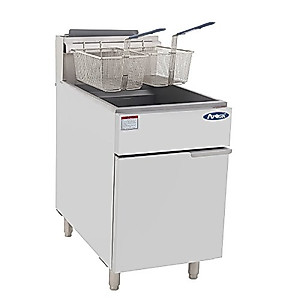 Atosa USA ATFS-75 (High BTU 150k) Heavy Duty 75 lbs Stainless Steel Deep Fryer - Propane
